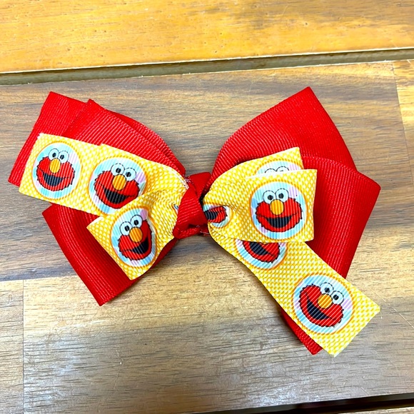 Accessories | New Red And Yellow Elmo Hair Bow | Poshmark